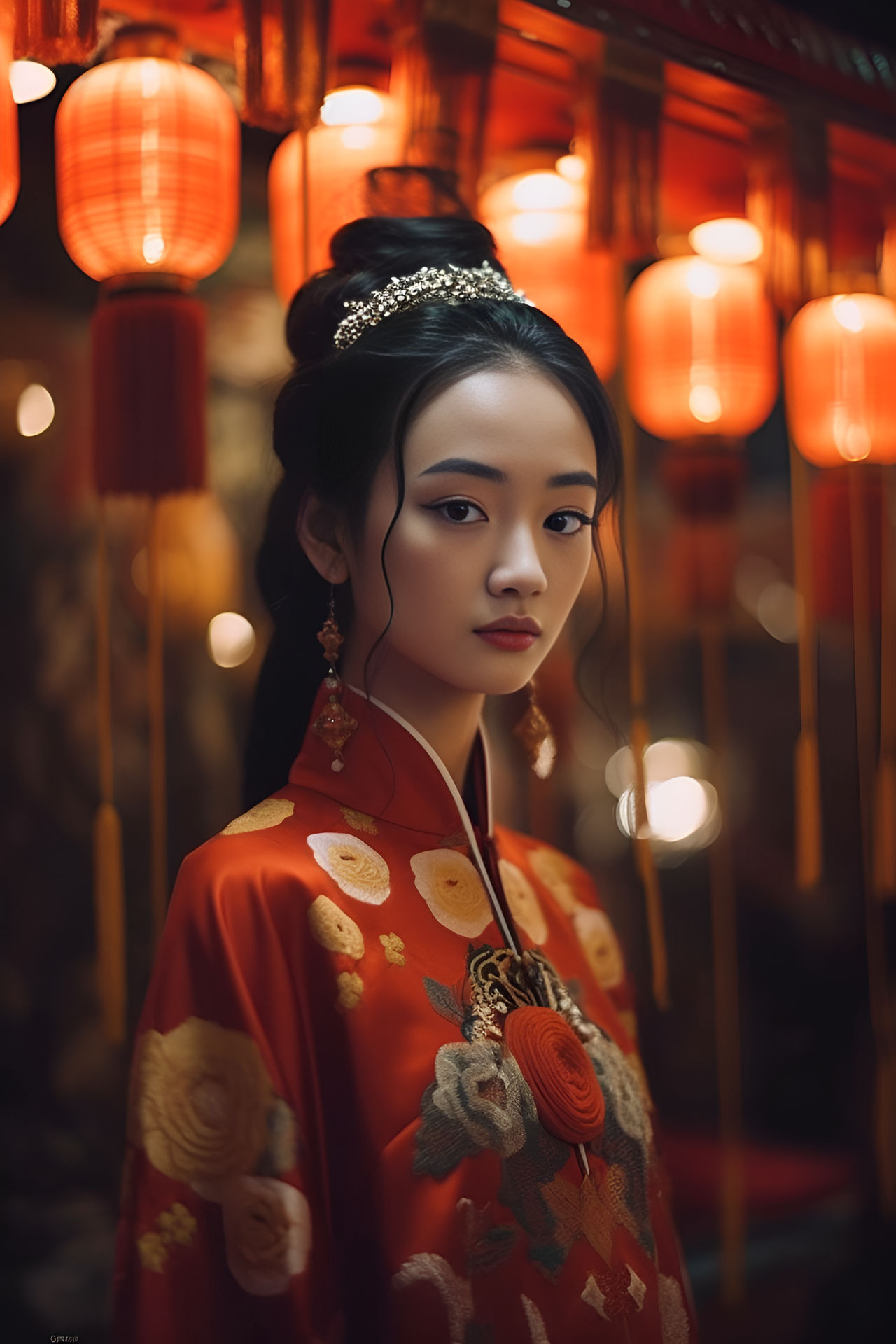 Chinese Girl In Traditional Chinese Dress By Ai Mademasterpieces On Deviantart