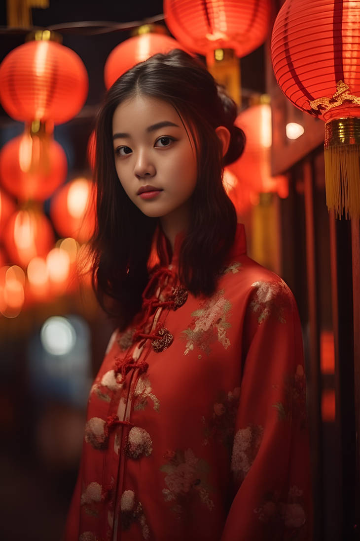 Chinese Girl In Traditional Chinese Dress By Ai Mademasterpieces On Deviantart