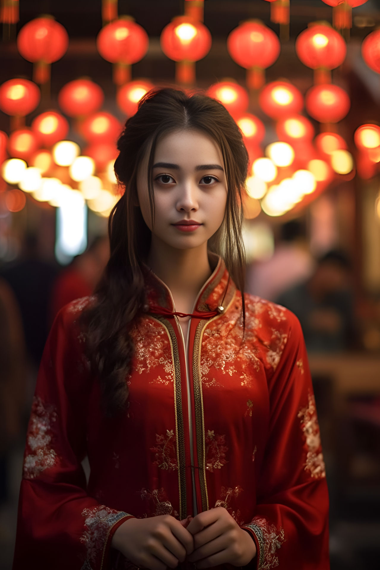 Chinese Girl In Traditional Chinese Dress By Ai Mademasterpieces On Deviantart