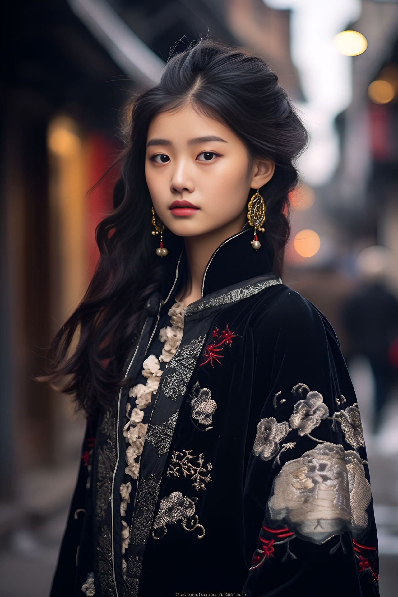 Chinese Girl In Traditional Chinese Dress By Ai Mademasterpieces On Deviantart