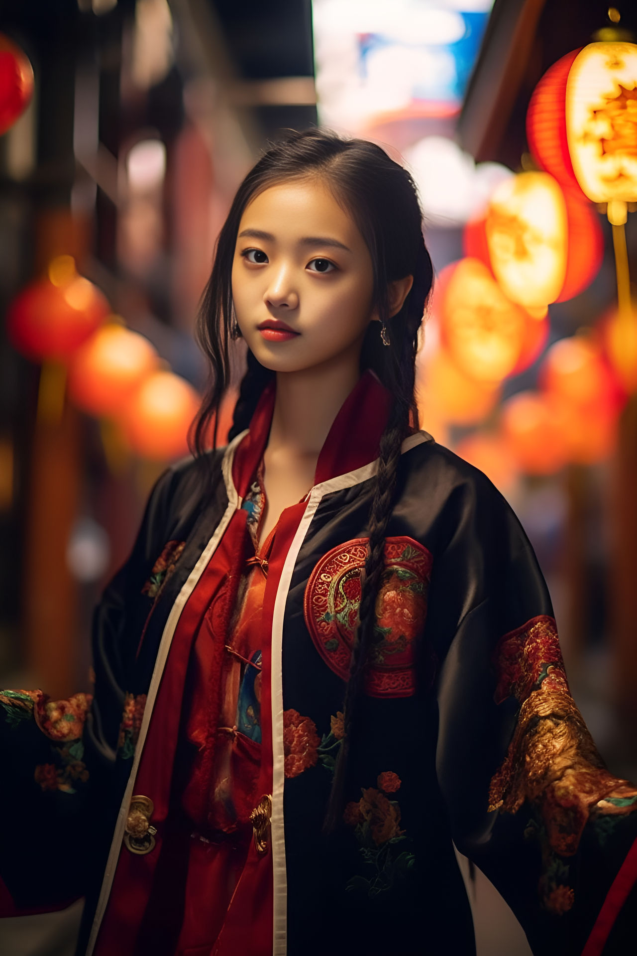 Chinese Girl In Traditional Chinese Dress By Ai Mademasterpieces On Deviantart