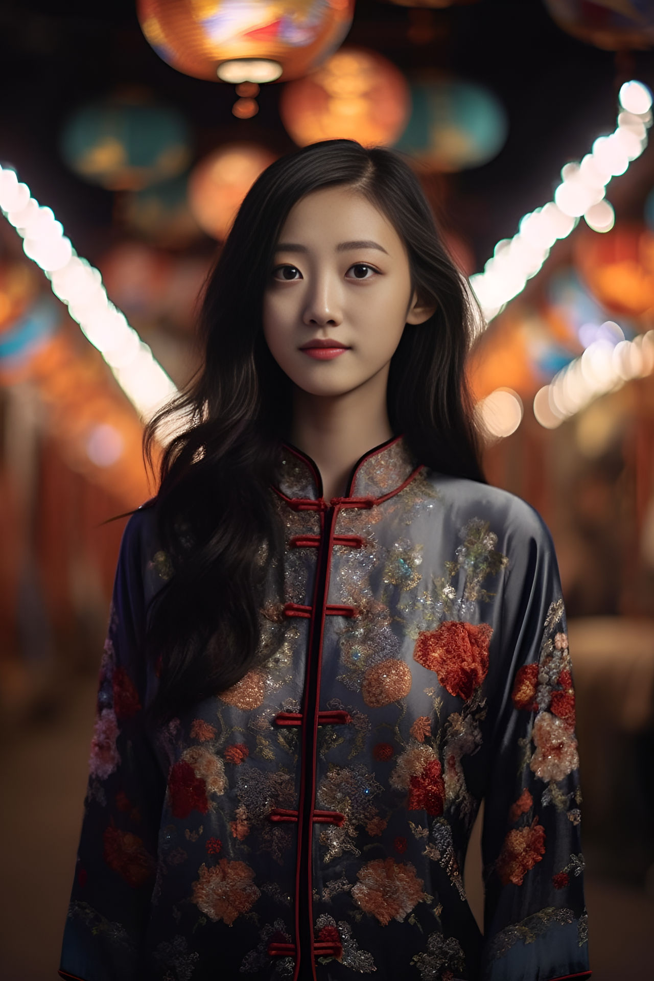 Chinese Girl In Traditional Chinese Dress By Ai Mademasterpieces On Deviantart