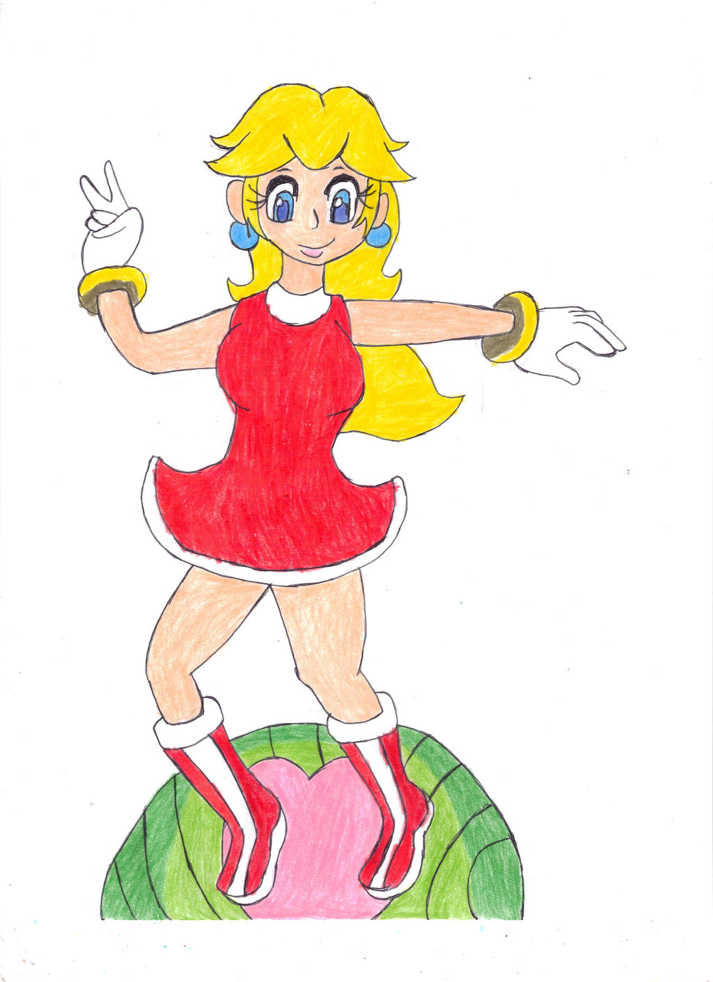 Princess Peach Dressed As Amy Rose By Bluespeedsfan92 On Deviantart