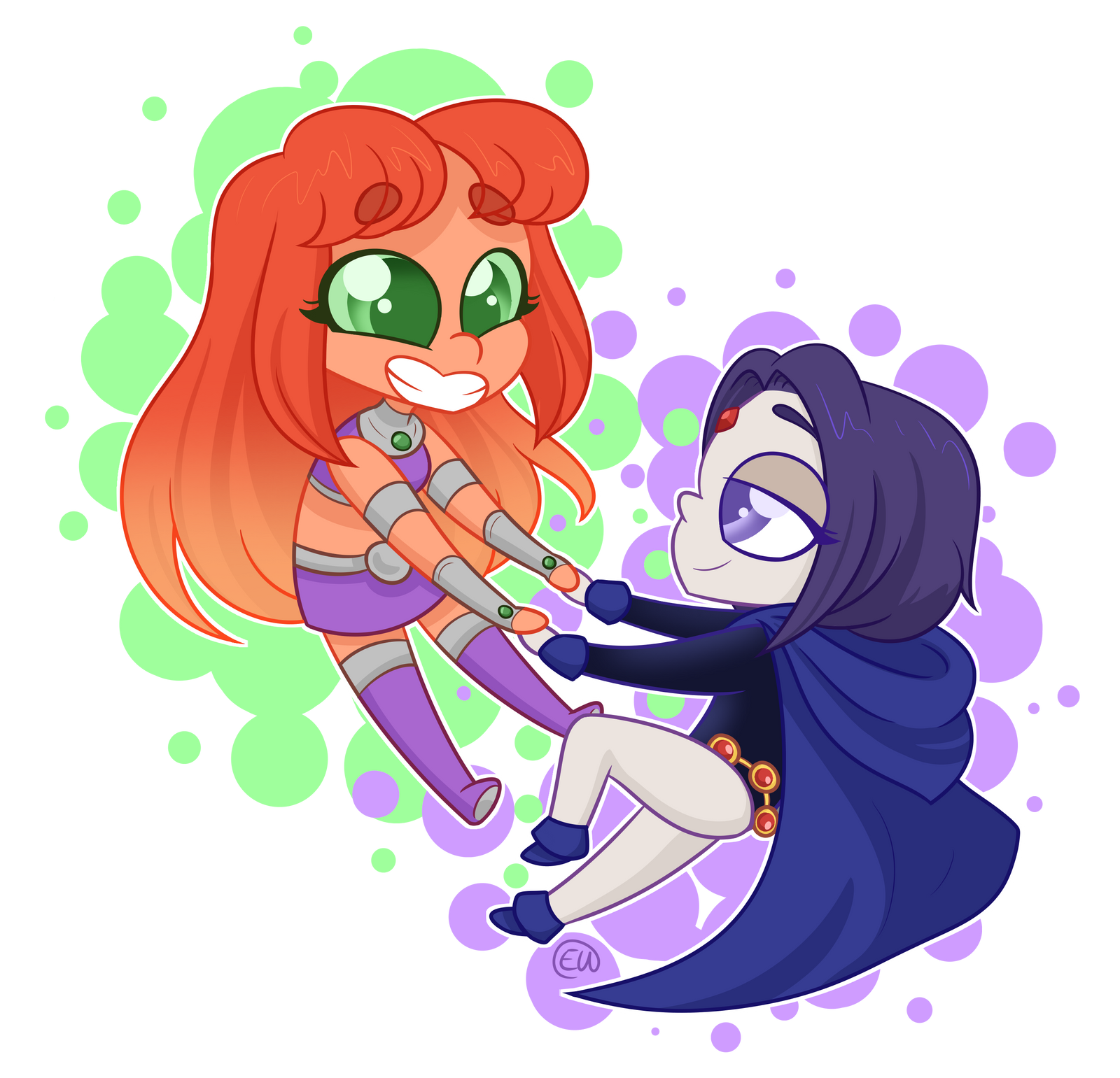 Raven And Starfire By Erkythehero23 On Deviantart
