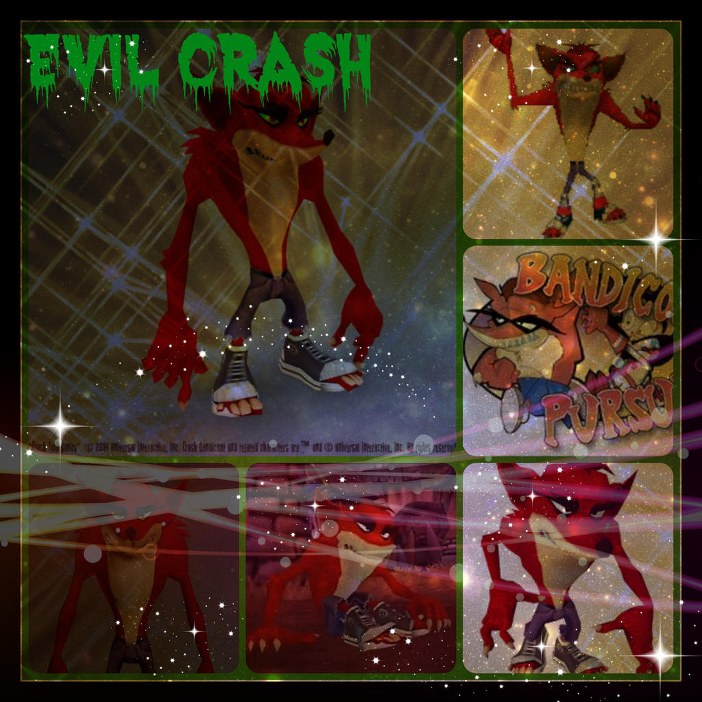 Crash Bandicoot Evil Crash Collage By Krazykari On Deviantart