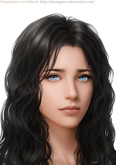 Black Haired Girl By Shuangwen On Deviantart