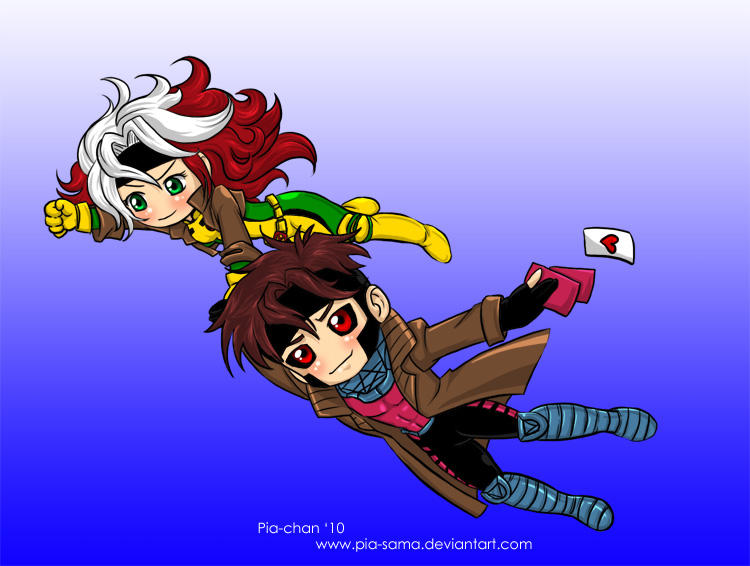 Chibi Rogue X Gambit X Men By Pia Sama On Deviantart