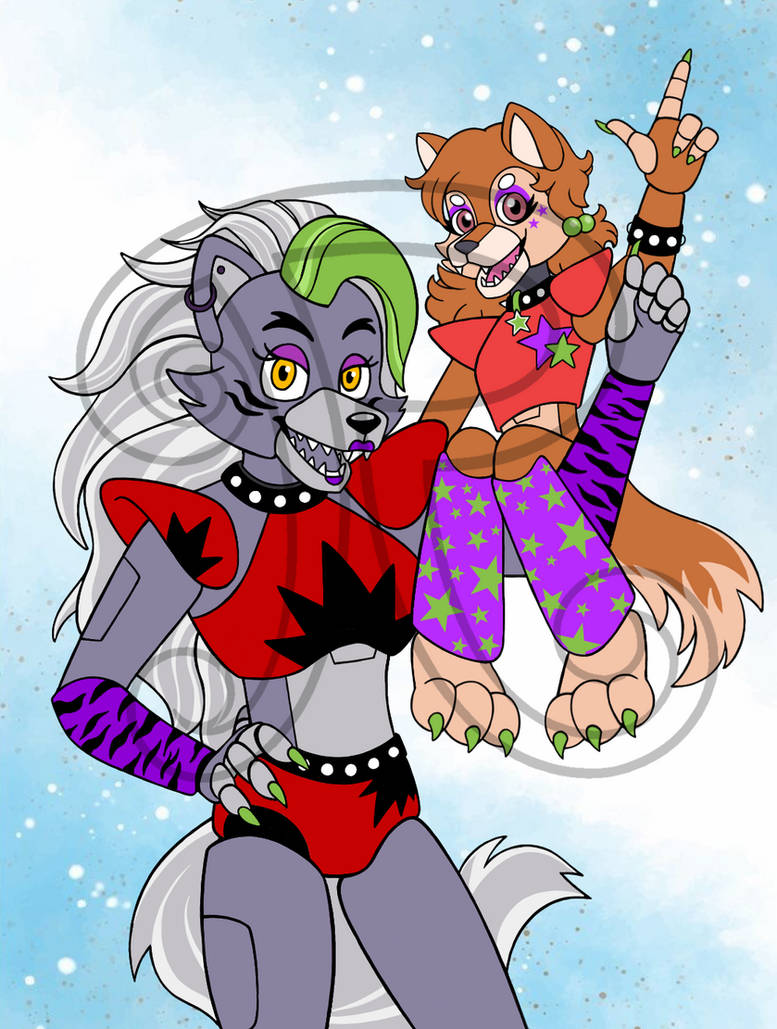 Fnaf Sb Roxy And Her Cutie Pup Cassie By Al Abbasi On Deviantart