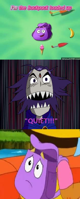 Raven tells Backpack to quiet by CliffordHoward557 on DeviantArt Raven tells Backpack to quiet by CliffordHoward557 on DeviantArt