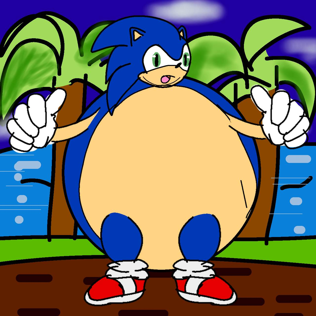 Fat Sonic By Waffle2000xx On Deviantart