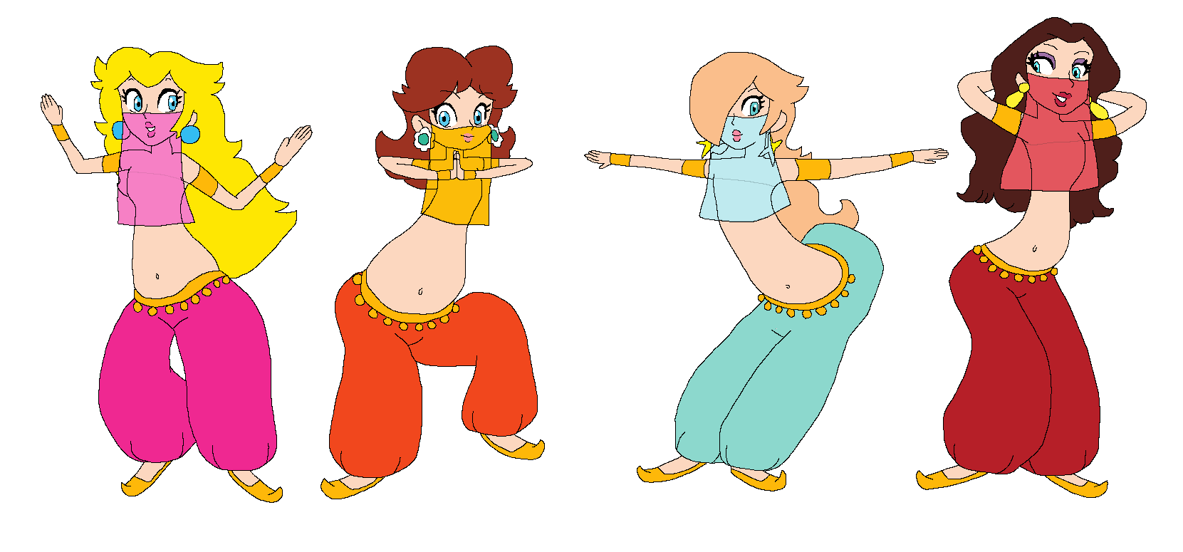 Mario Princesses As Pink Opry Girls V2 By Danfrandes On Deviantart