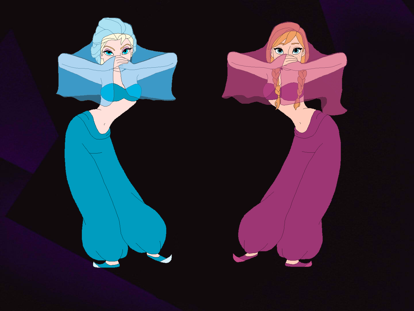 Anna And Elsa Pink Elephants Bellydance By Danfrandes On Deviantart