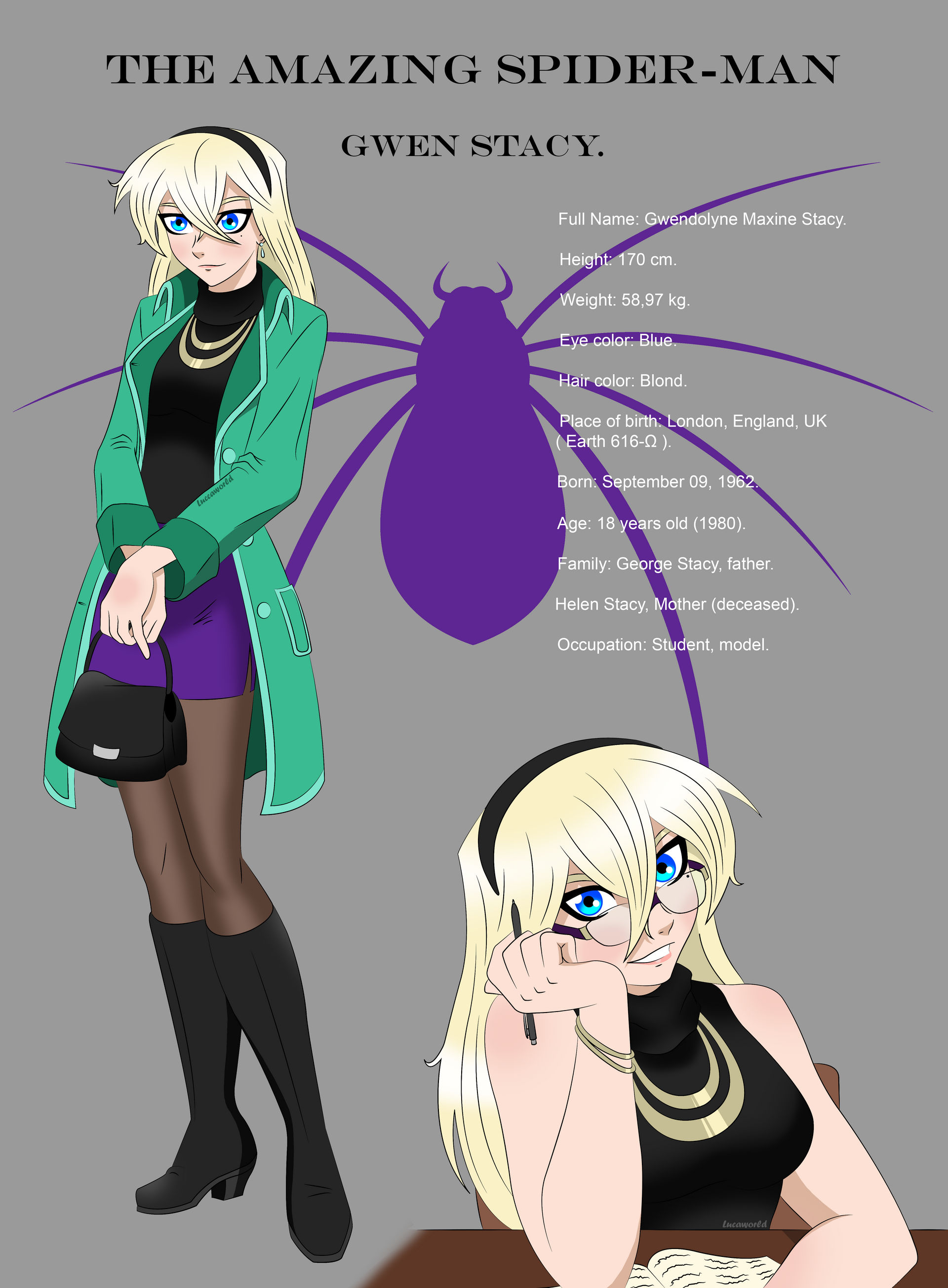 The Amazing Spider-man Animated - Gwen Stacy By Luccaworld On Deviantart