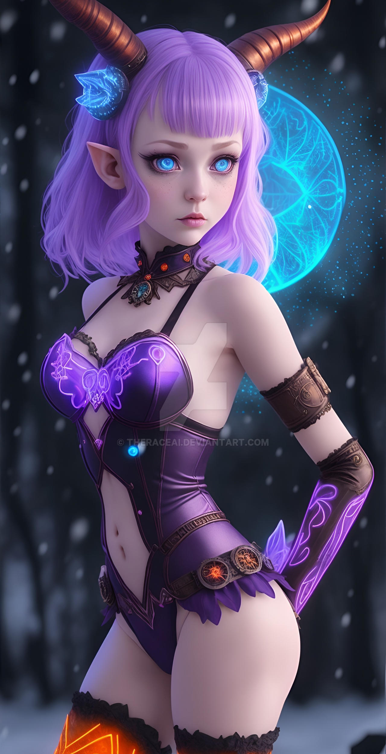 Fantasy Demon Elf In Purple By Theraceai On Deviantart