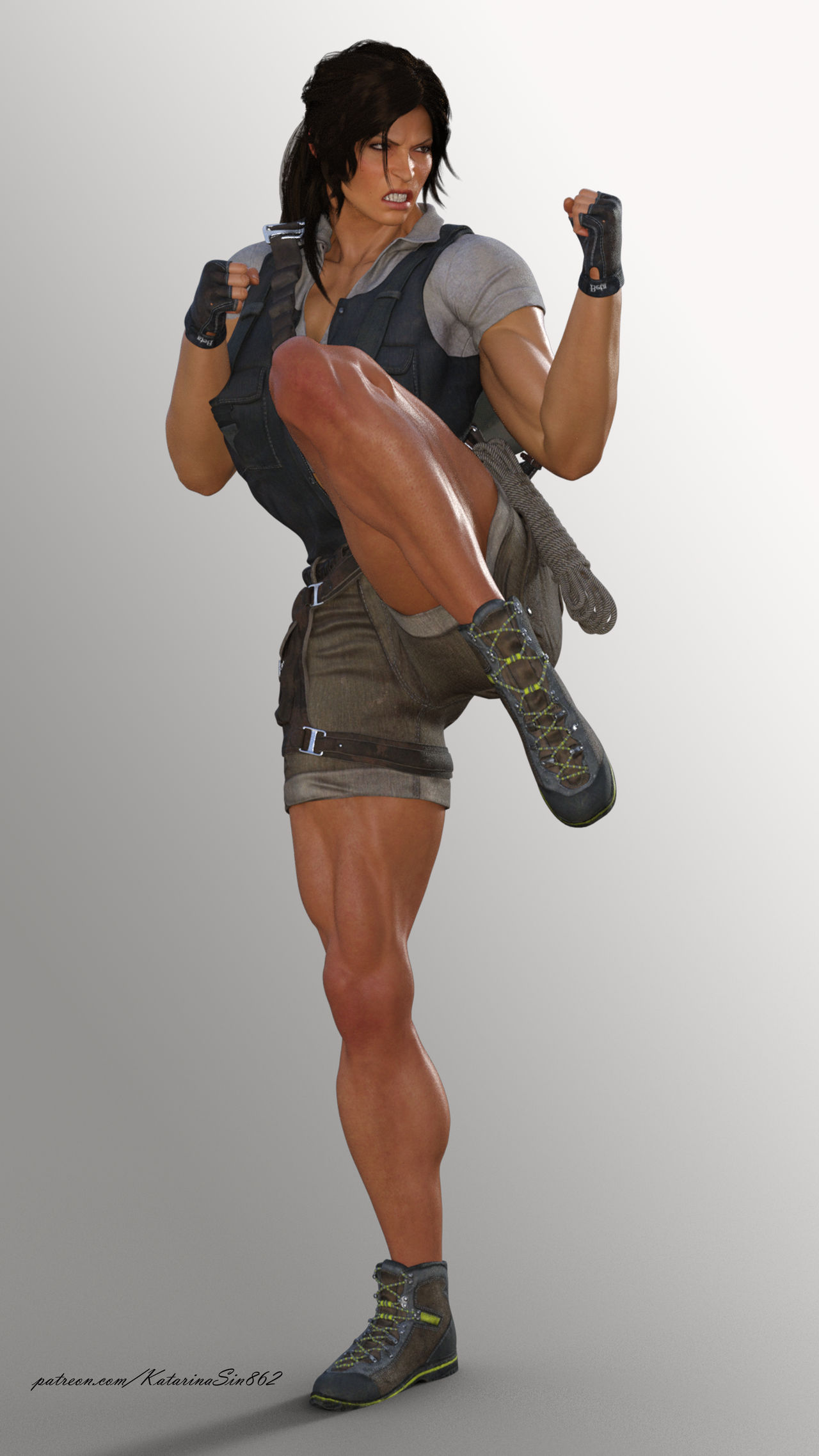 Muscular Lara Croft By Katarinasin On Deviantart