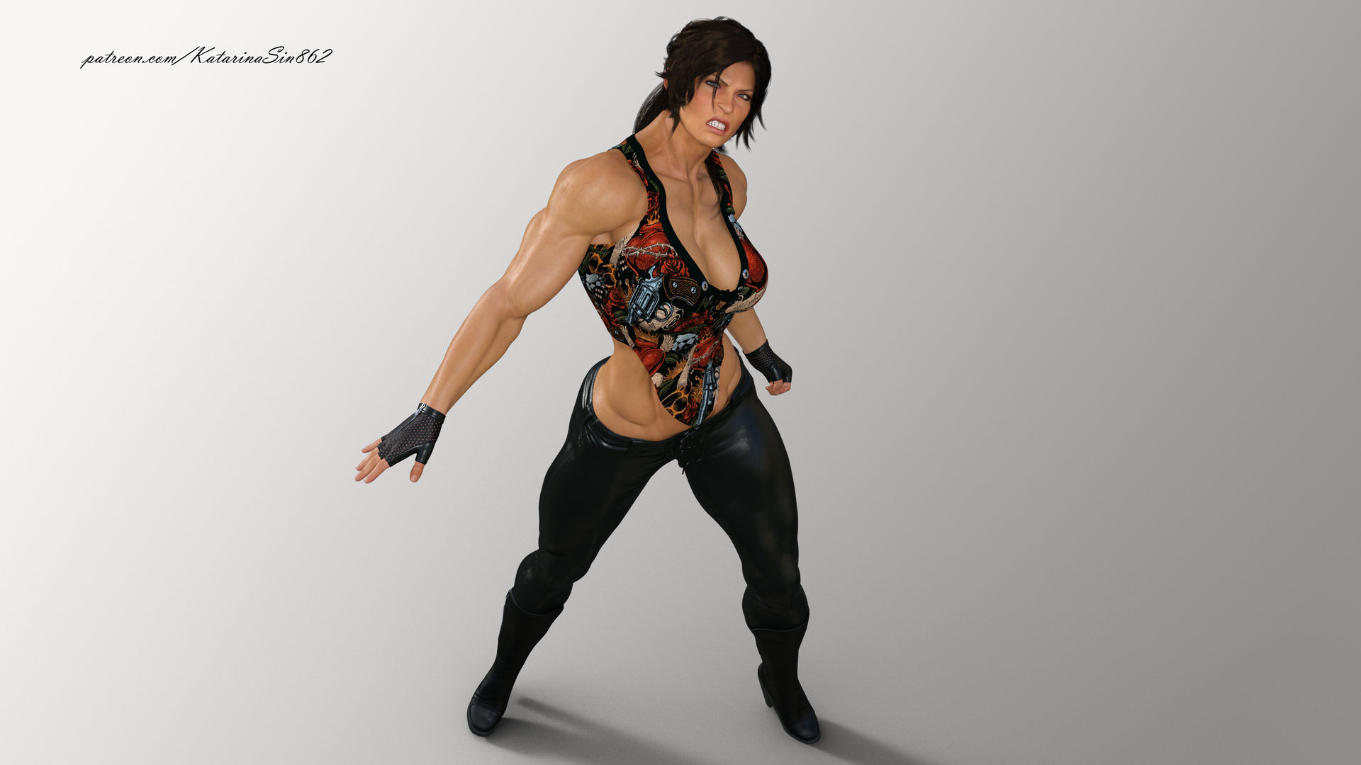 Muscular Lara Croft By Katarinasin On Deviantart