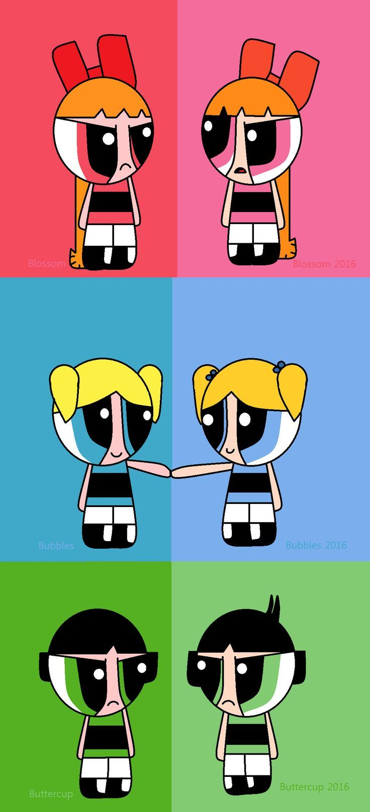Old Powerpuff Girls Vs Powerpuff Girls 2016 Old By Snp102 On Deviantart