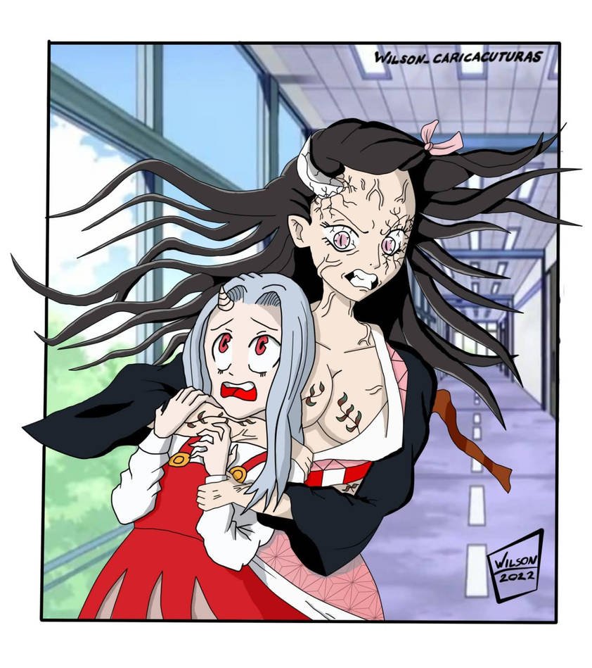 Eri And Nezuko By Wilsoncaricaturas On Deviantart