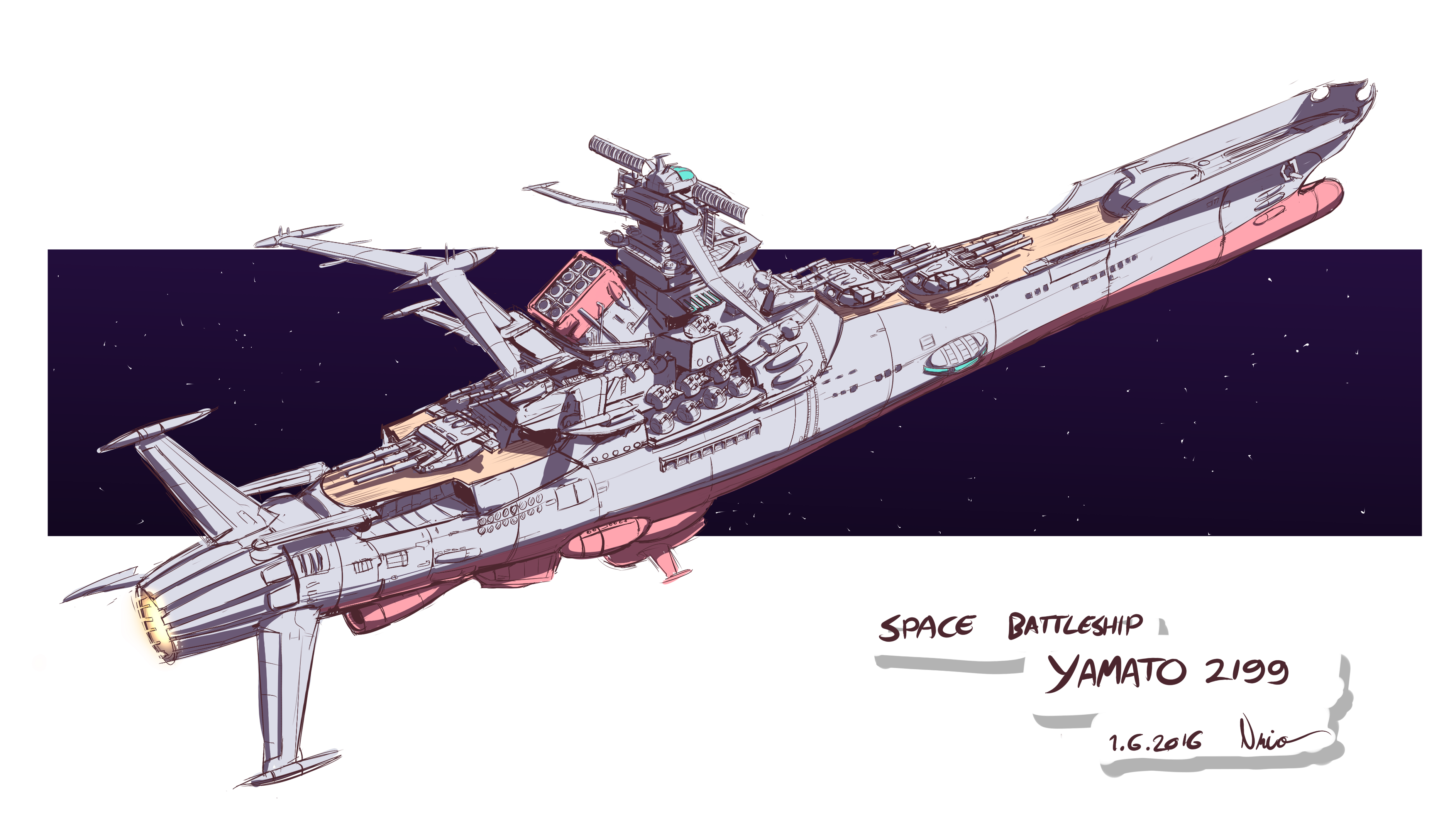 Space Battleship YAMATO 2199 rough sketch by Nsio on DeviantArt Space Battleship YAMATO 2199 rough sketch by Nsio on DeviantArt