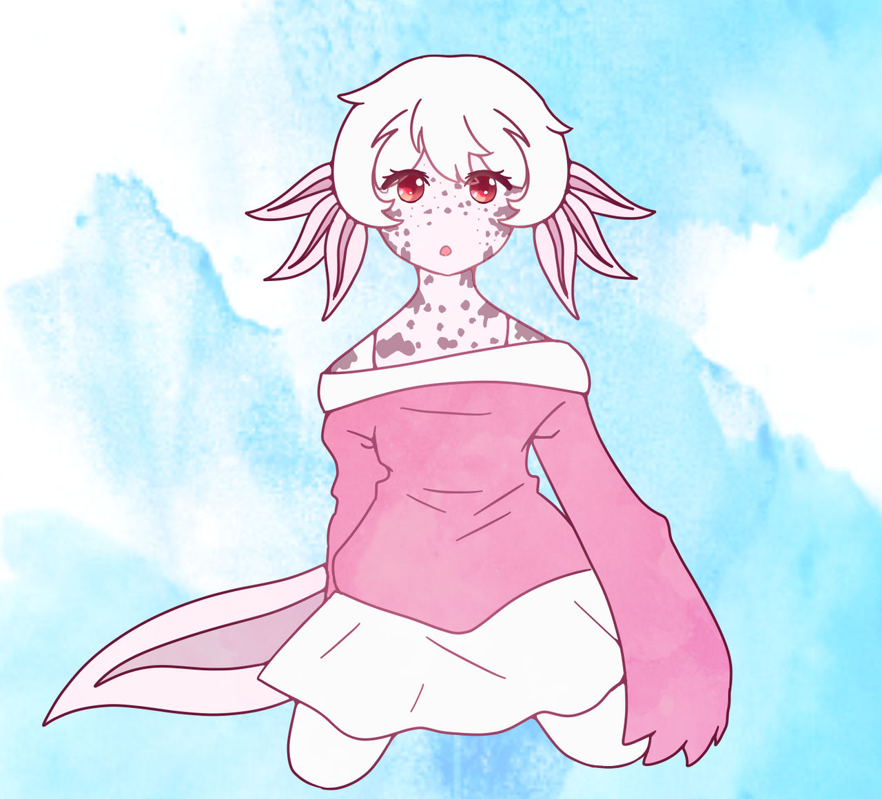 Axolotl Girl By Undere On Deviantart