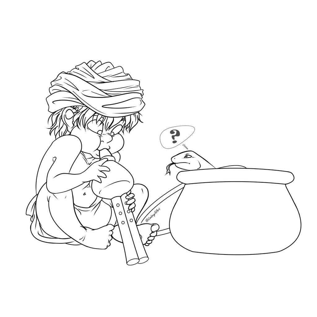 Snake Charmer Coloring Page by Imagin2heart on DeviantArt Snake Charmer Coloring Page by Imagin2heart on DeviantArt