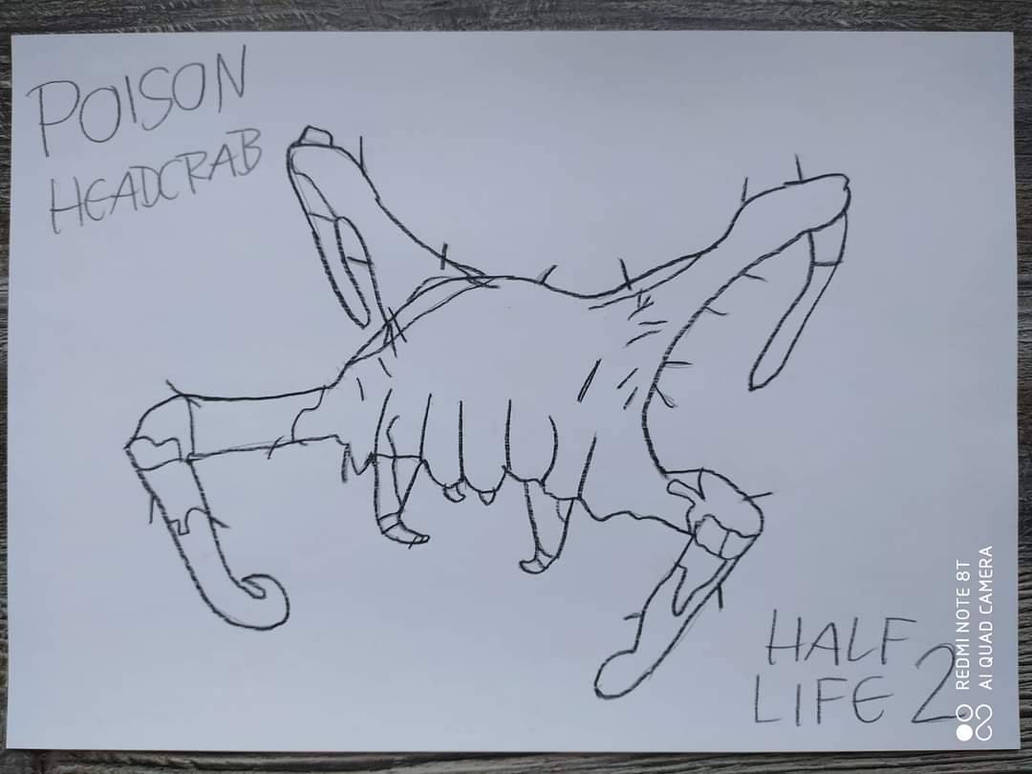 Half Life 2 Poison Headcrab Sketch Drawing By Djmarrin02 On Deviantart
