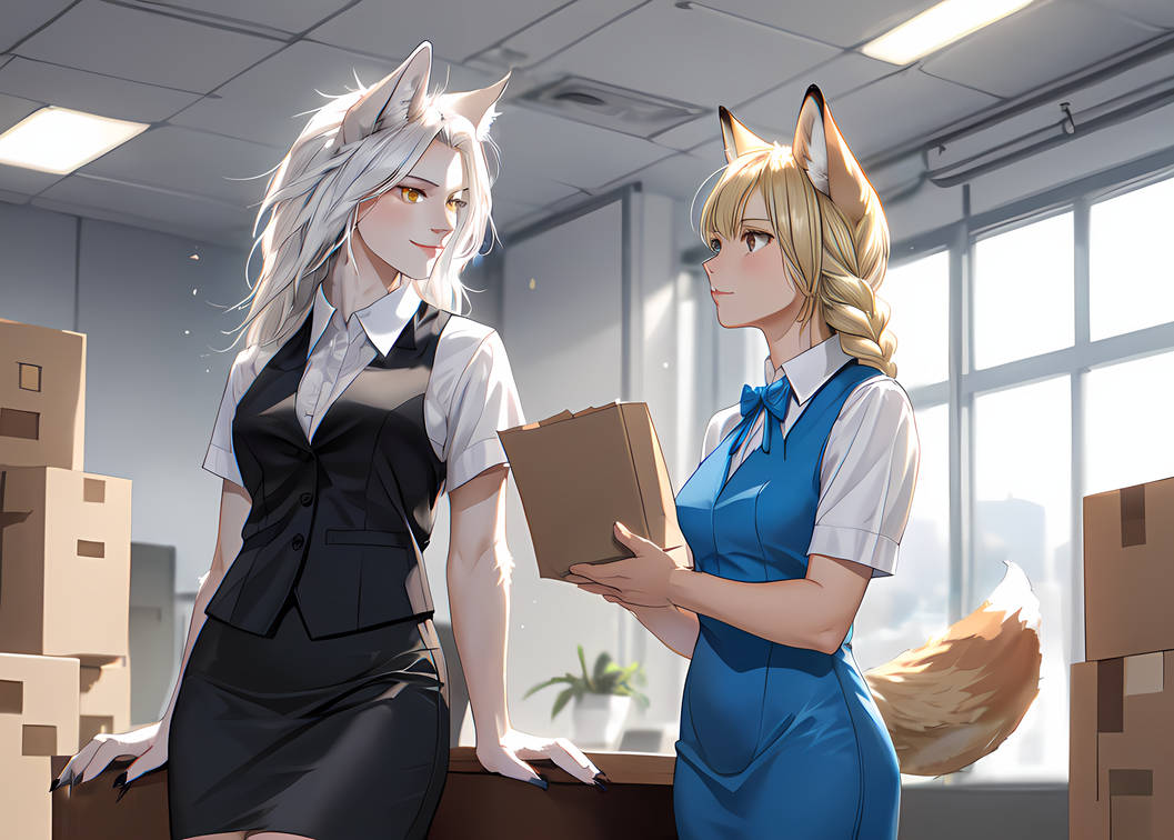 Office Musume Working At The Archive By Letototart On Deviantart