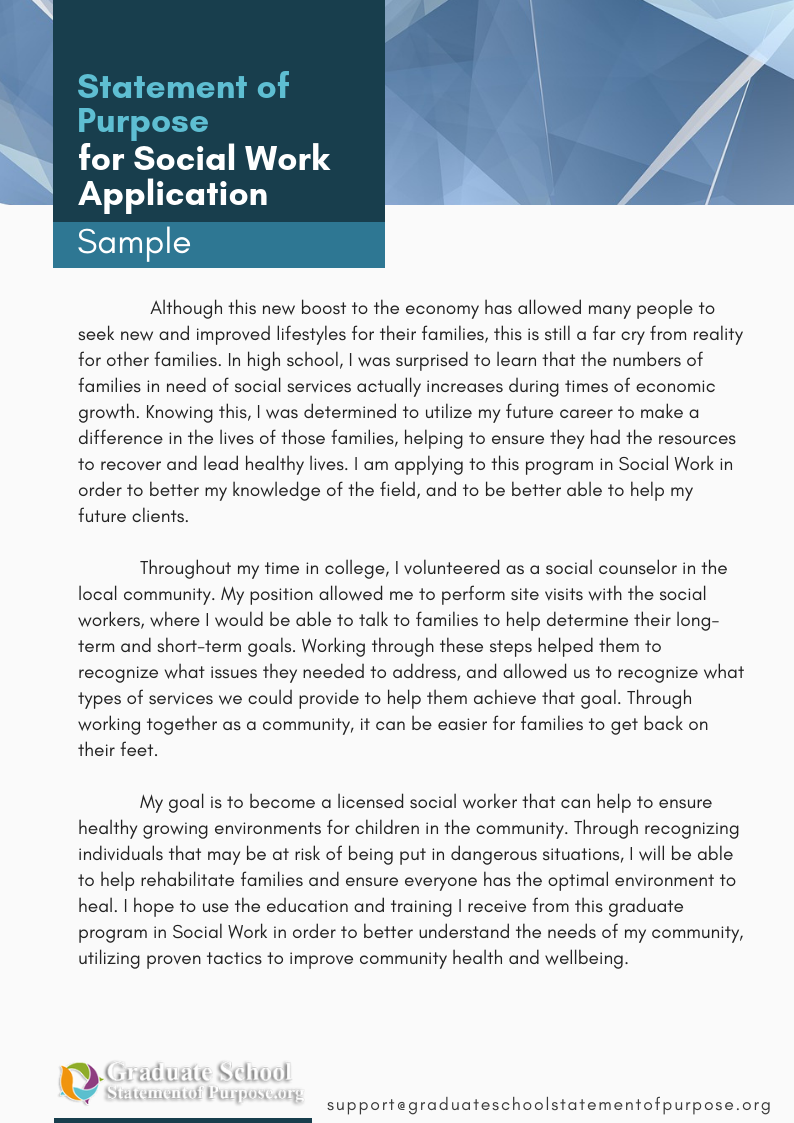 Social Work Statement of Purpose Examples by GraduateSchoolsop18 on ... Social Work Statement of Purpose Examples by GraduateSchoolsop18 on ...