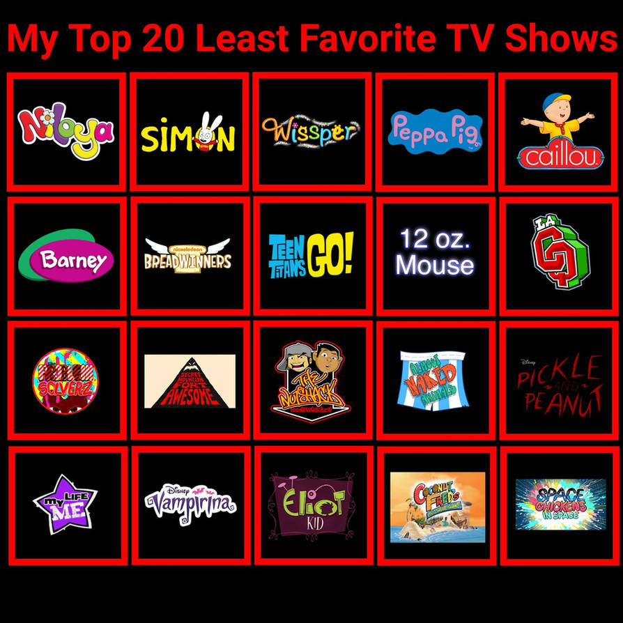 My Top 20 Least Favorite TV Shows (In My Opinion) by fortnigames20 on ... My Top 20 Least Favorite TV Shows (In My Opinion) by fortnigames20 on ...