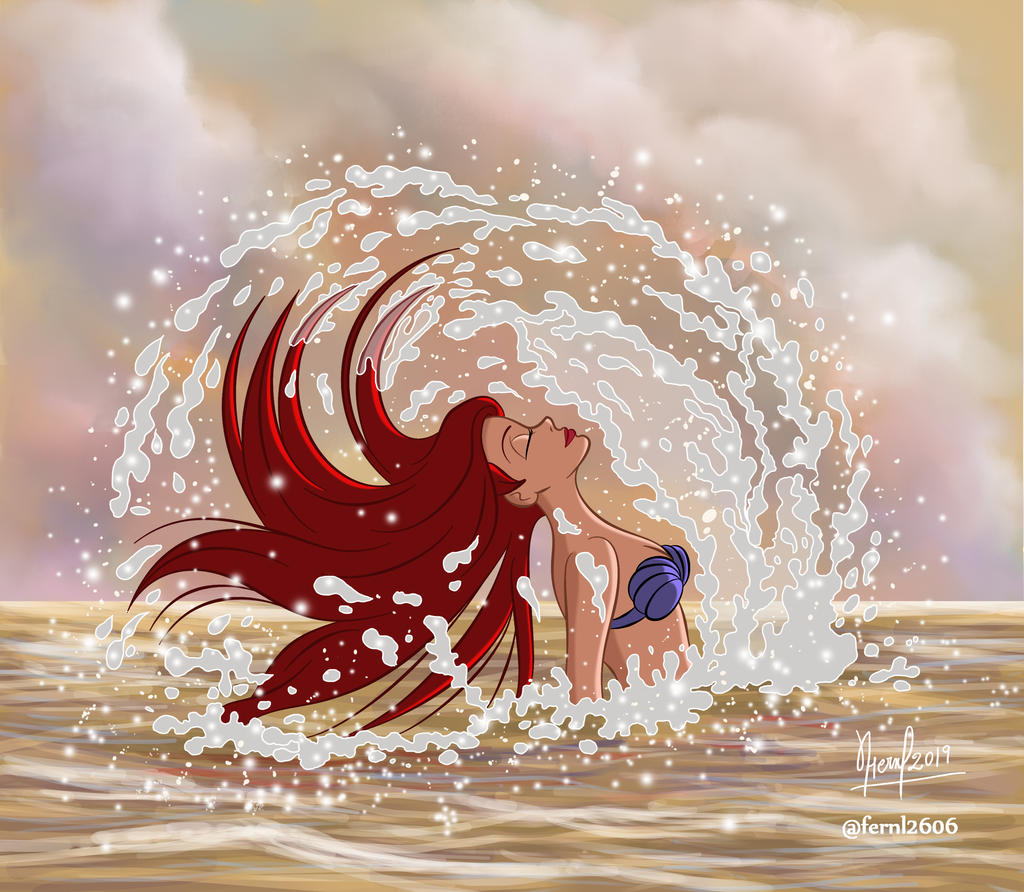 Ariel Swimming By Fernl On Deviantart Disney Art Disney Artwork Disney