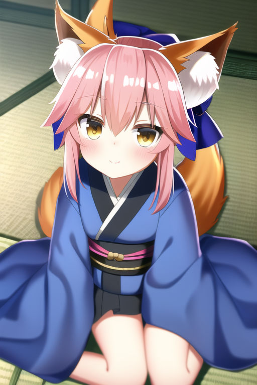 Tamamo No Mae Fate Extradark Blue Kimono By Canpon1992x On Deviantart