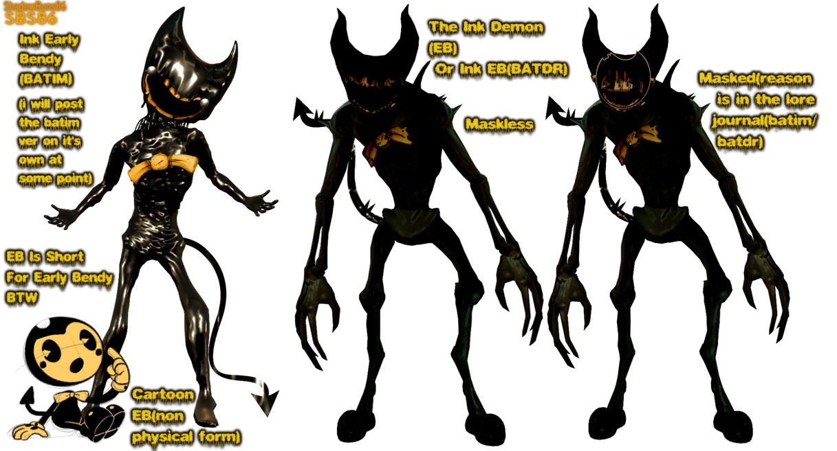 Authe Ink Demonearly Bendyeball Versions By Shadowbuns86 On Deviantart