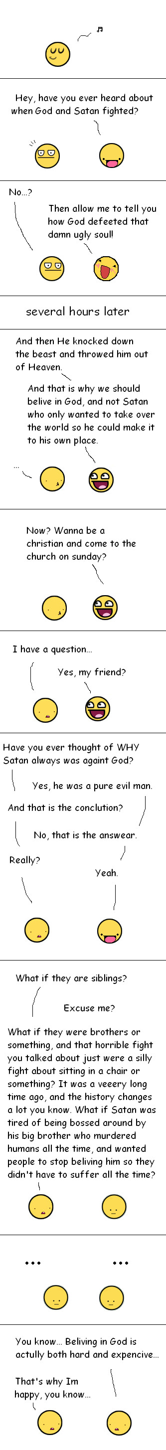 Icon God Vs Satan By Drawingtone On Deviantart