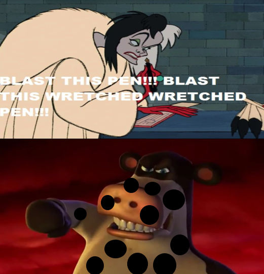 Cruella De Vil Blasts Her Pen At Otis The Cow By Octopus1212 On Deviantart