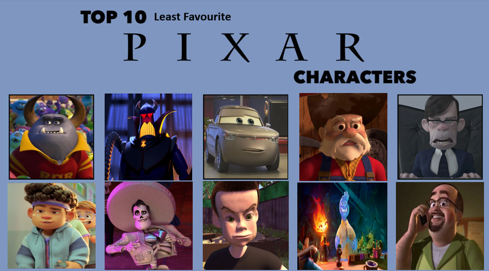 My Top 10 Least Favorite Pixar Characters by Octopus1212 on DeviantArt My Top 10 Least Favorite Pixar Characters by Octopus1212 on DeviantArt