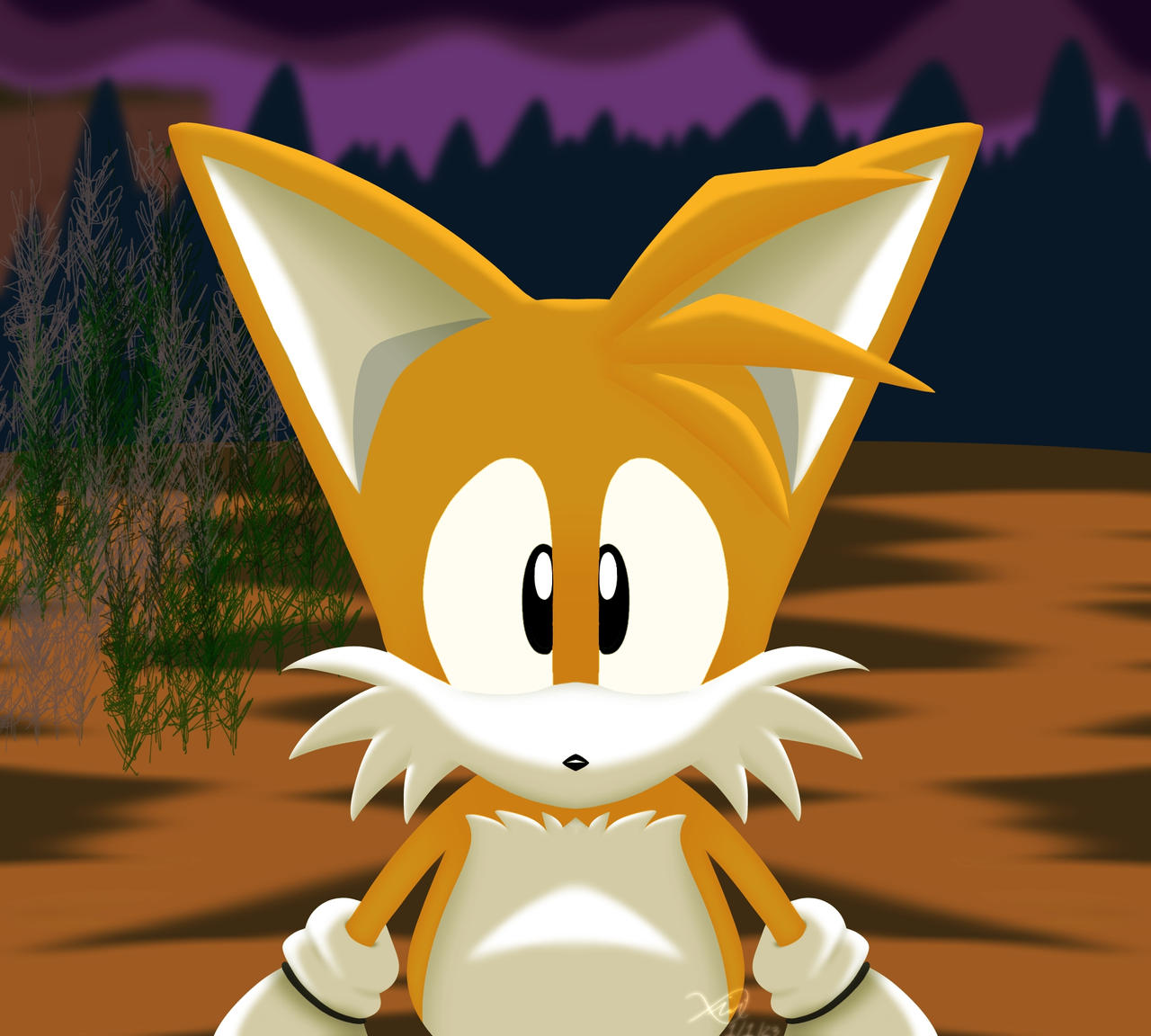 Tails Stare Down By Tailzrailzu On Deviantart