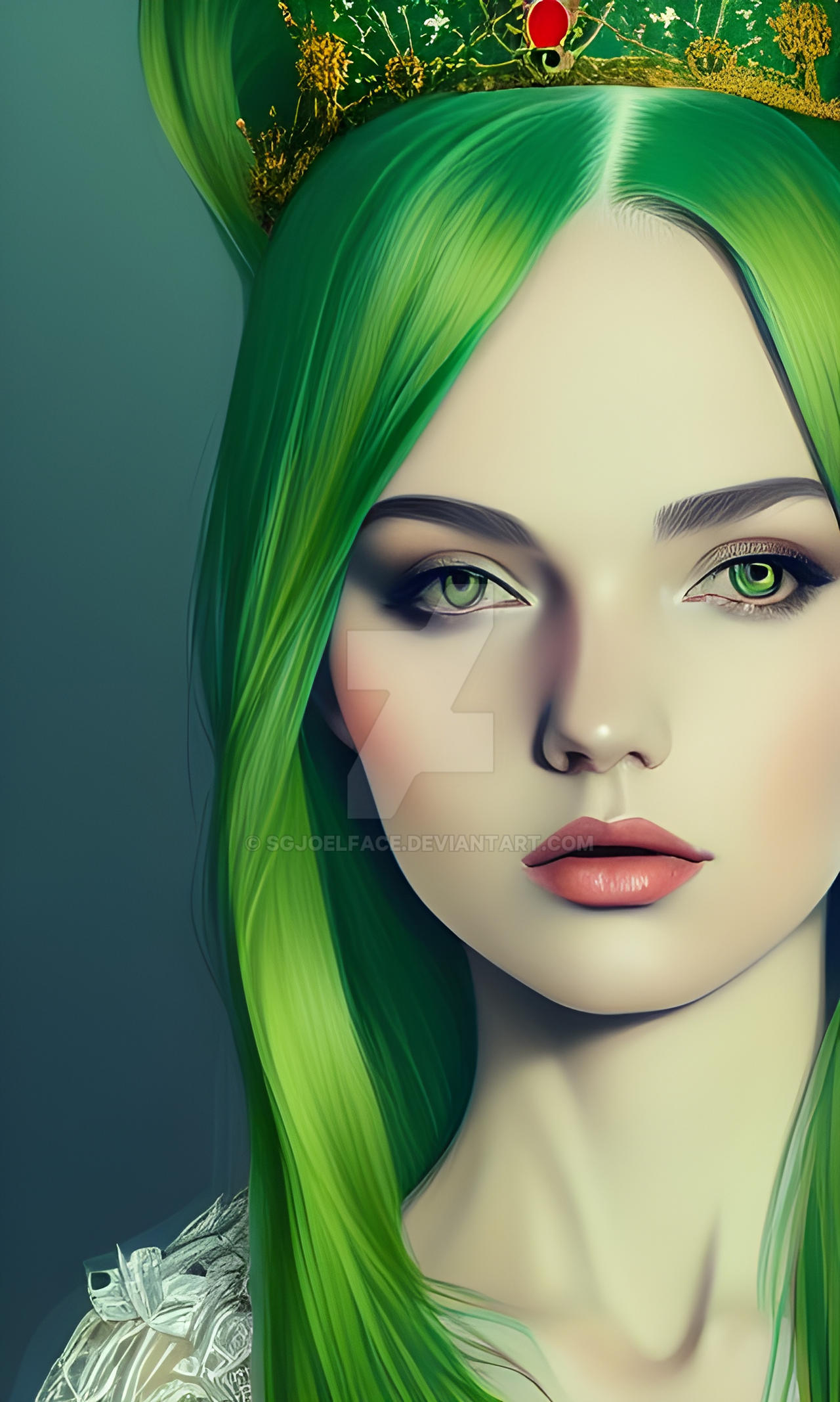 Ai Art Cute Green Hair By Sgjoelface On Deviantart