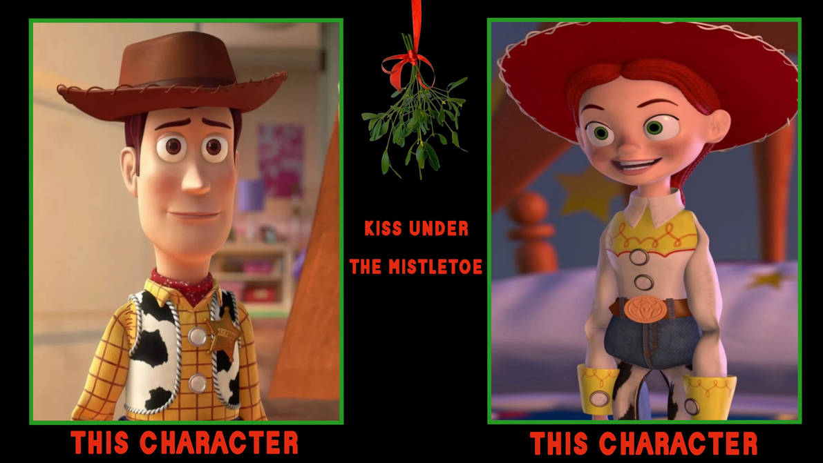 Mistletoe Kiss Woody And Jessie By Nikki1975 On Deviantart