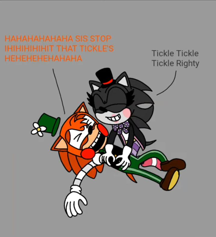 Lefty Sonic Tickles Righty Sonic By Violetisthebestgirl On Deviantart