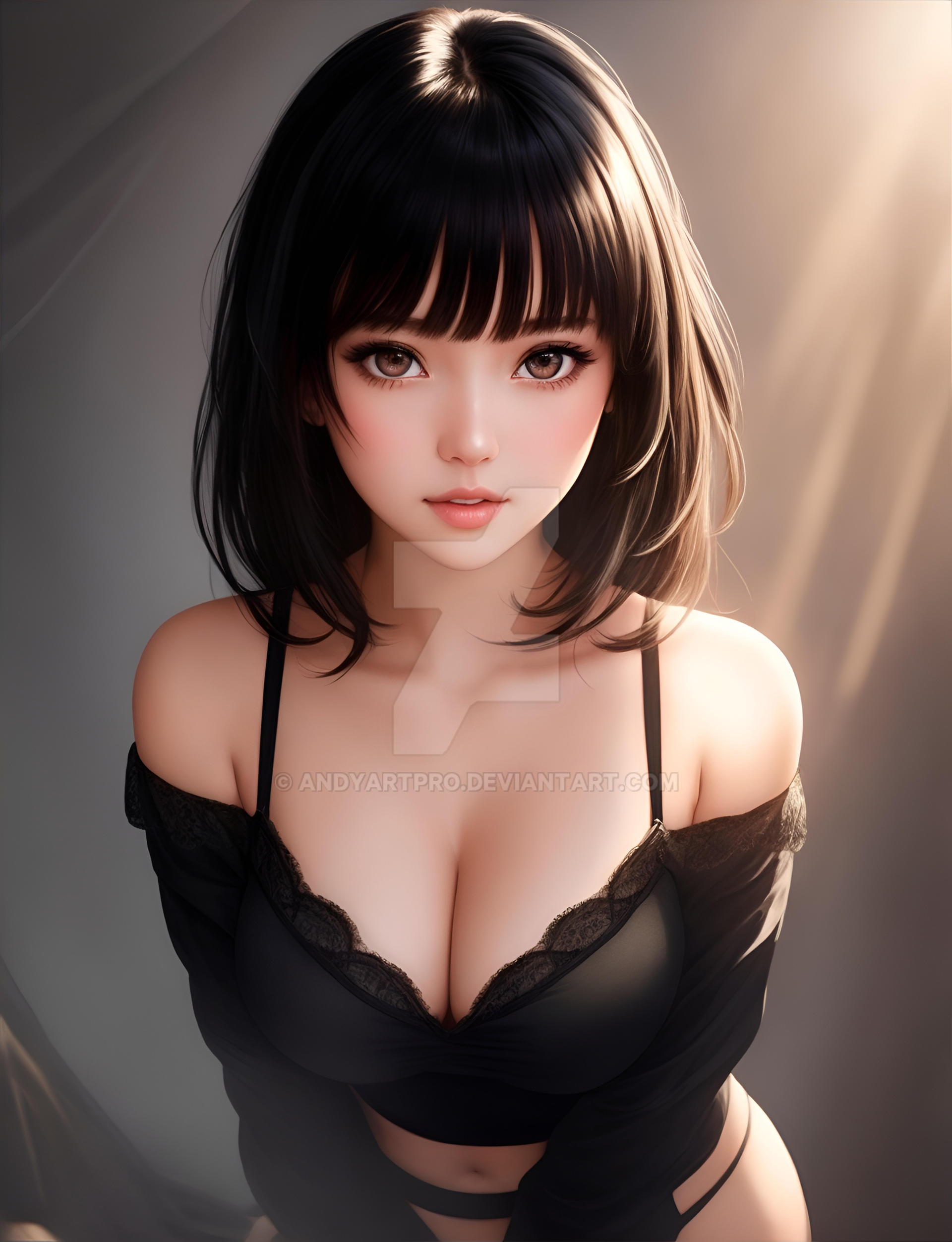 Sexy Woman With Brown Eyes And Short Hair By Andyartpro On Deviantart