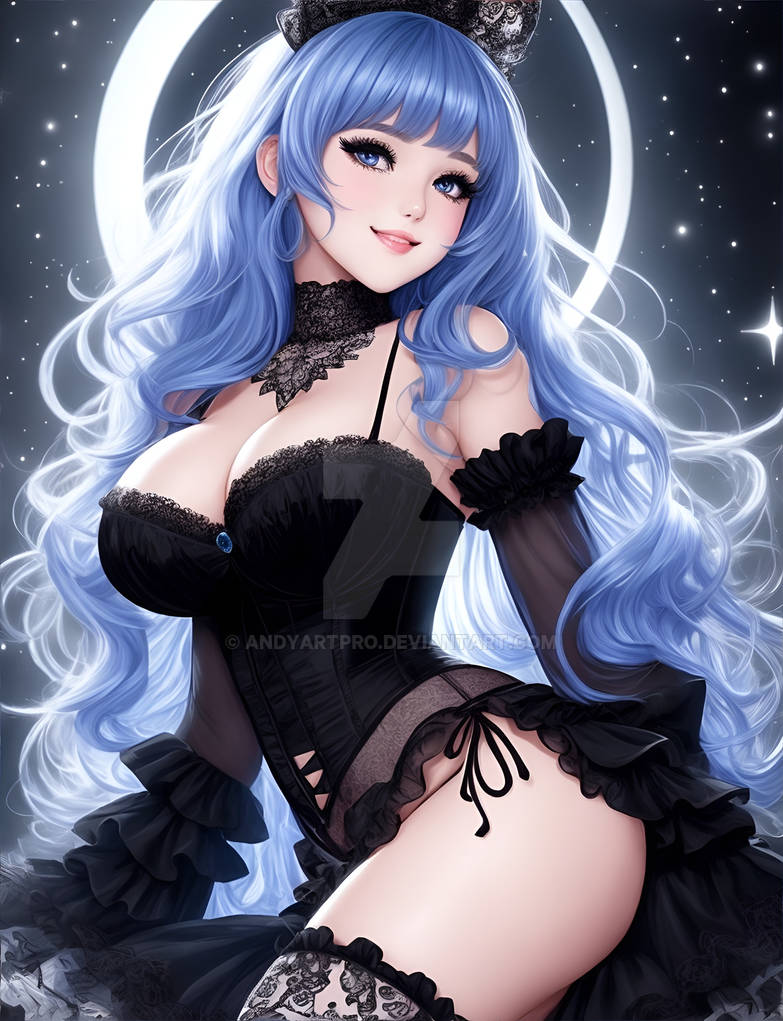 Stuning And Sexy Girl With Blue Eyes And Long Hair By Andyartpro On