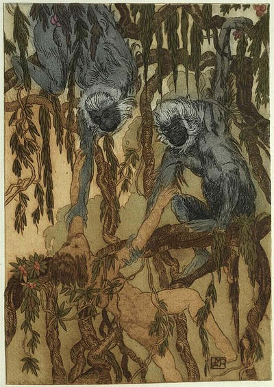 Mowgli captured by monkeys by mcintoshapple on DeviantArt Mowgli captured by monkeys by mcintoshapple on DeviantArt