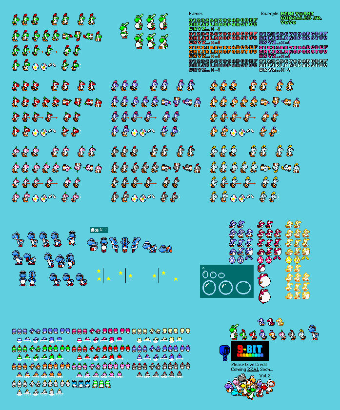 SMW Special Yoshis Sprites Sheet. by Pixel9Bit on DeviantArt SMW Special Yoshis Sprites Sheet. by Pixel9Bit on DeviantArt