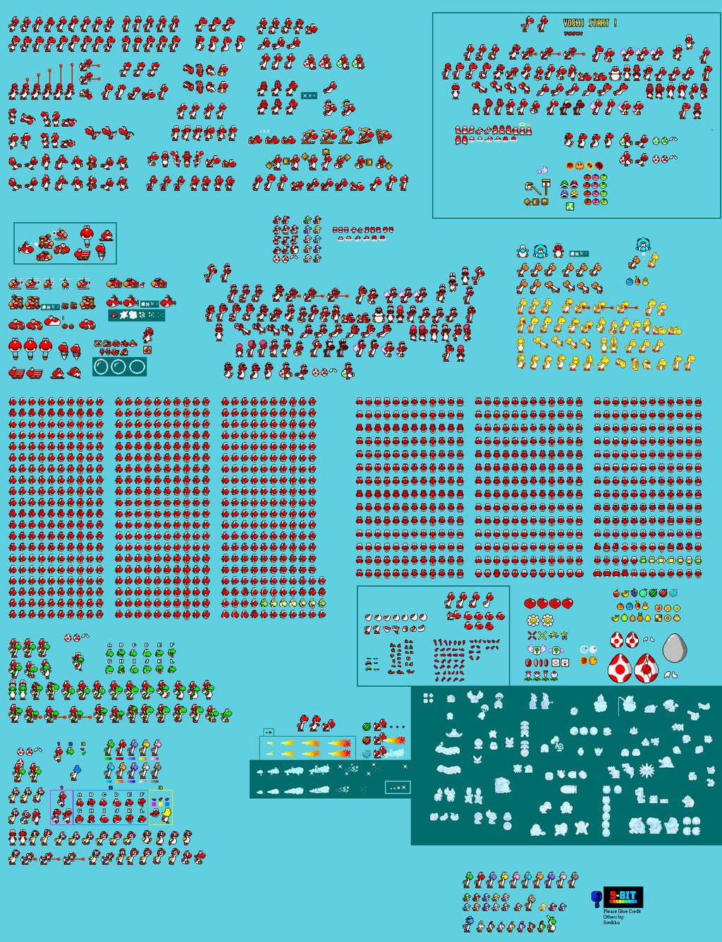 Red SMW Yoshi Vol. 2 Sprites Sheet by Pixel9Bit on DeviantArt Red SMW Yoshi Vol. 2 Sprites Sheet by Pixel9Bit on DeviantArt
