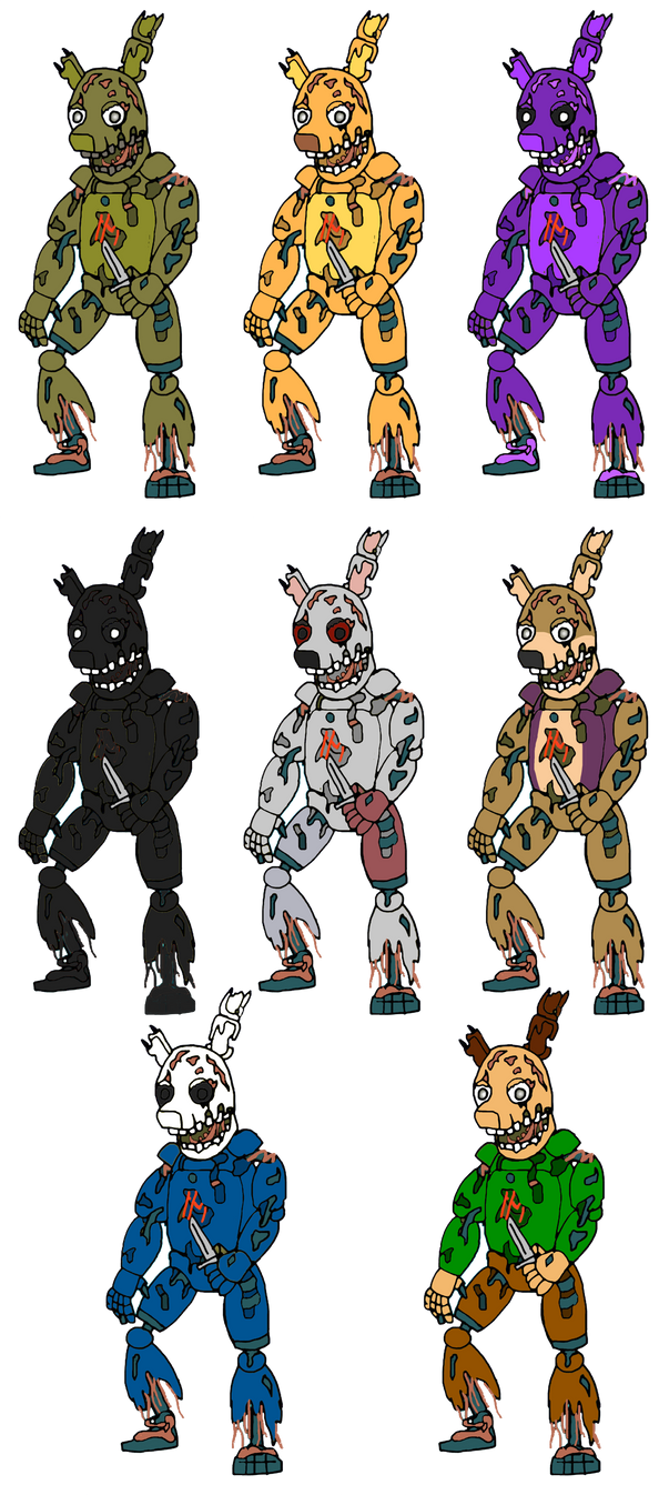 Springtrap Alt Colors By Crossovergamer On Deviantart
