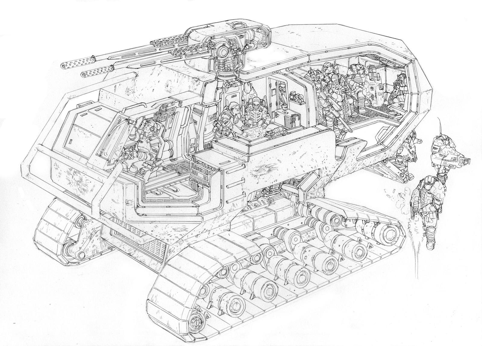 Crayven Command APC cross-section(WIP) by PenUser on DeviantArt Crayven Command APC cross-section(WIP) by PenUser on DeviantArt