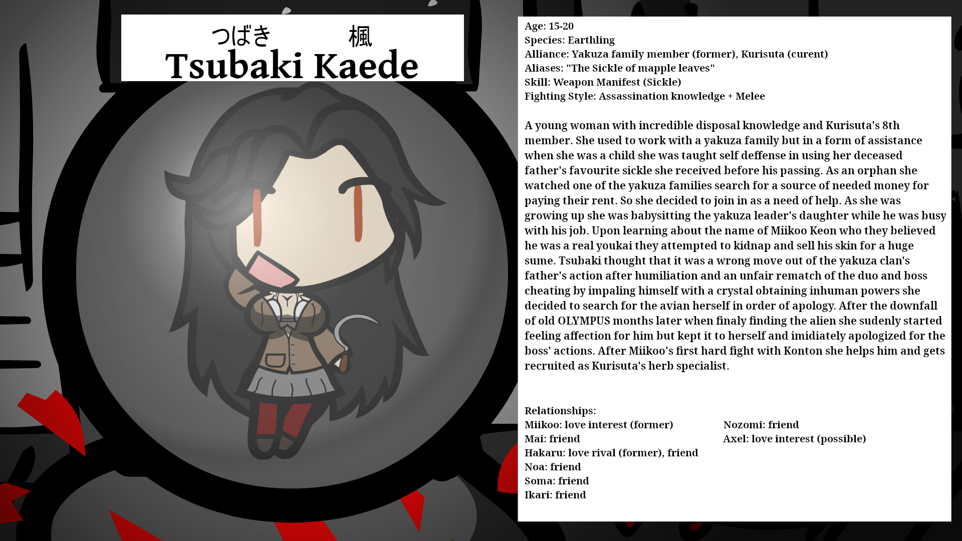 Tsubaki Kaede by Miik00 on DeviantArt Tsubaki Kaede by Miik00 on DeviantArt