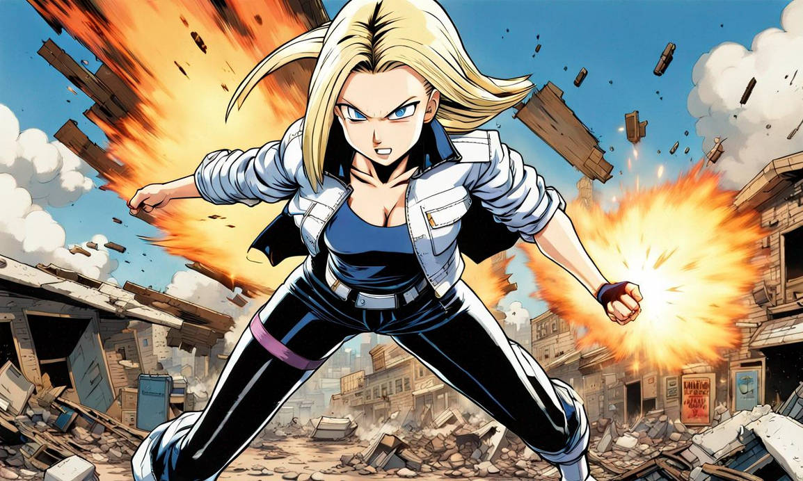 Sexy Android 18 With Torn Clothes In The Air Firin By Mrweigant On Deviantart