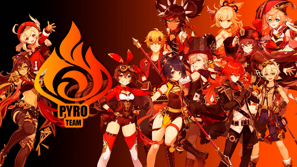 Genshin Pyro Team Wallpaper 1920x1080 By Skasa8 On Deviantart