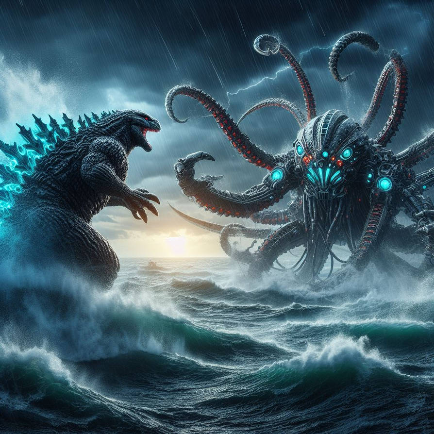 Godzilla Vs Octoron By Kaijuseijin On Deviantart